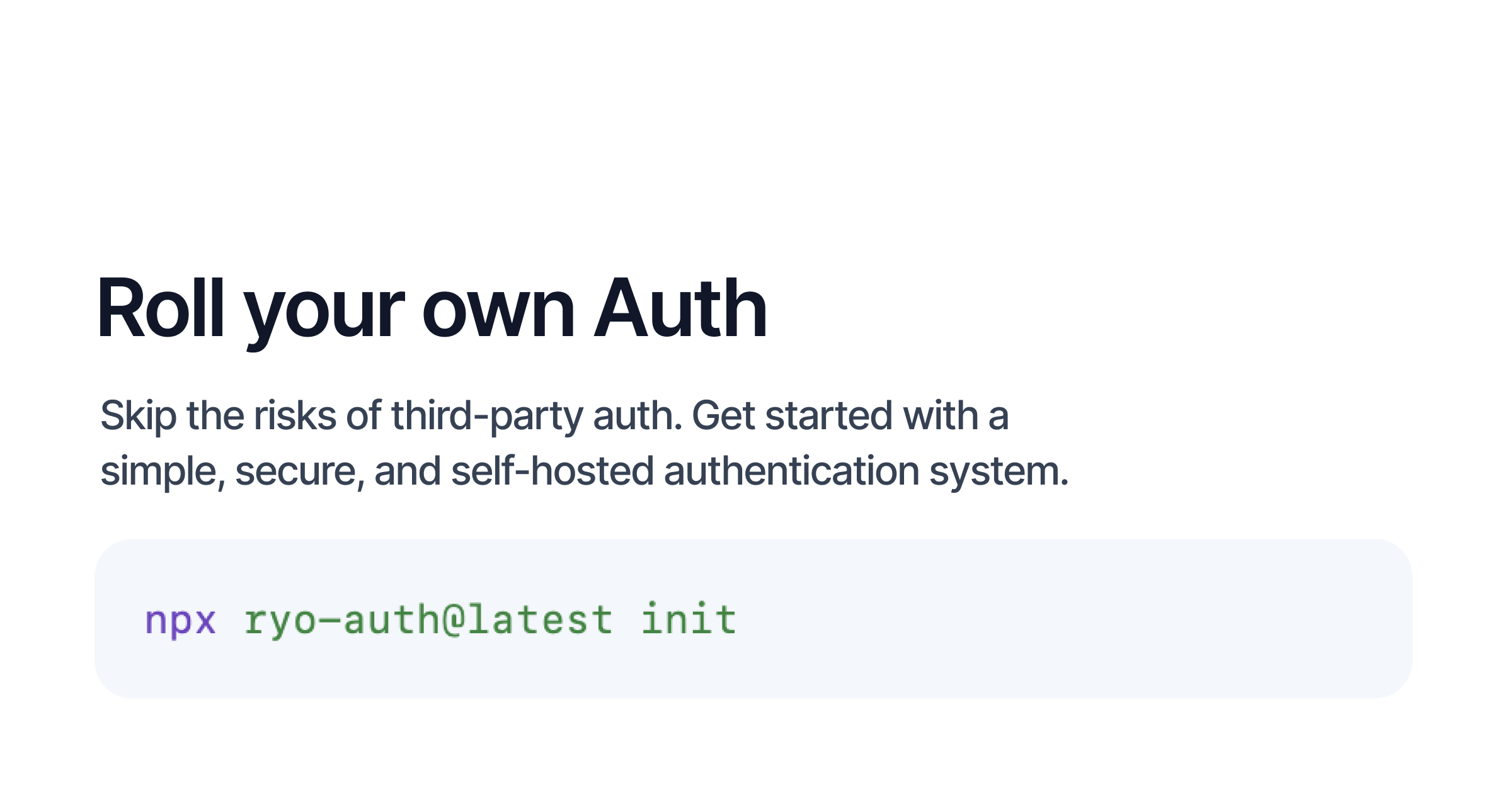 Roll your own auth – Ryo-auth